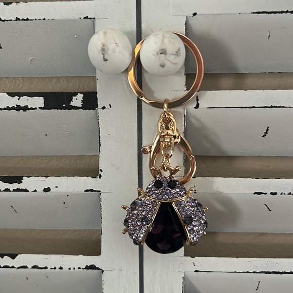 Accessories | Lavender Rhinestone Ladybug Keychain | Poshmark